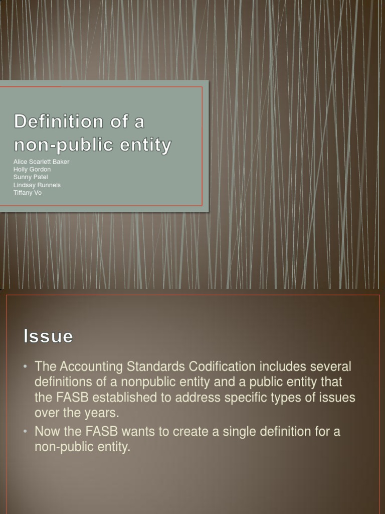 Definition of A Non-Public Entity | PDF | Financial Accounting ...