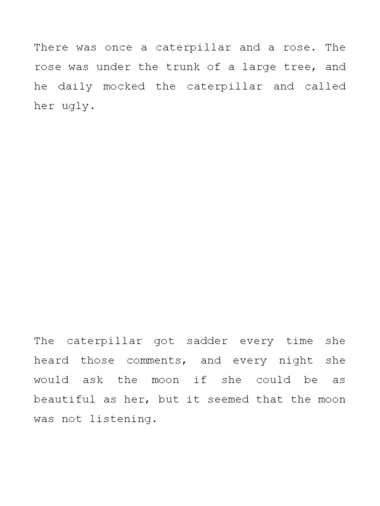 Caterpillar's Transformation to Butterfly | PDF | Poetry