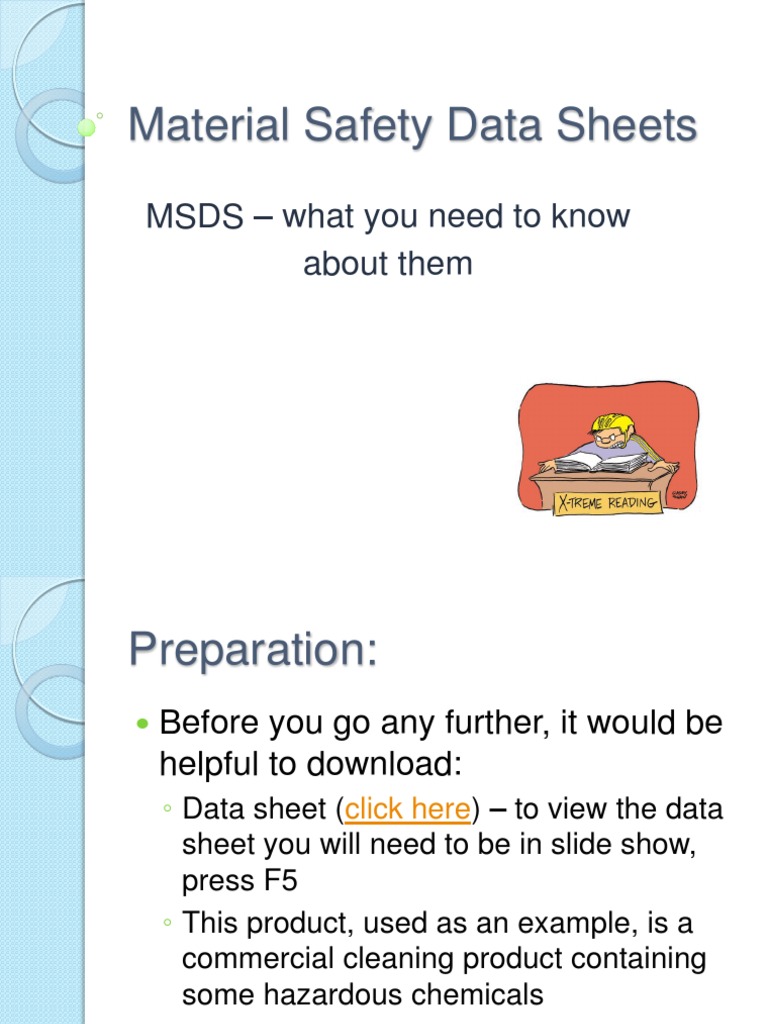 Material Safety Data Sheets: Msds - What You Need To Know About Them ...
