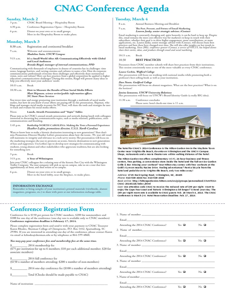 CNAC Conference Agenda 2014 | PDF | Public Relations | Social Media