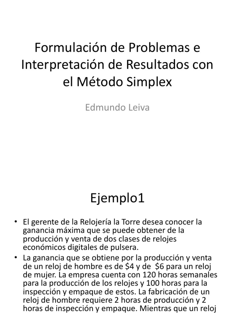 Formulación de Problemas Con El Método Simplex | PDF