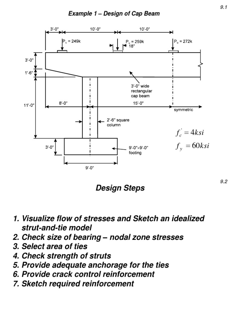 Strut-And-Tie Model Example | PDF | Truss | Stress (Mechanics)