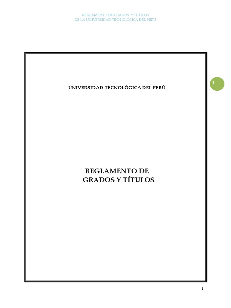 Reglamento de Grados & Titulos UTP | PDF | Bibliografía | Universidad