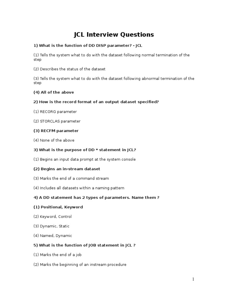 Geocities JCL Interview Questions | PDF | Parameter (Computer Programming) | Software Engineering