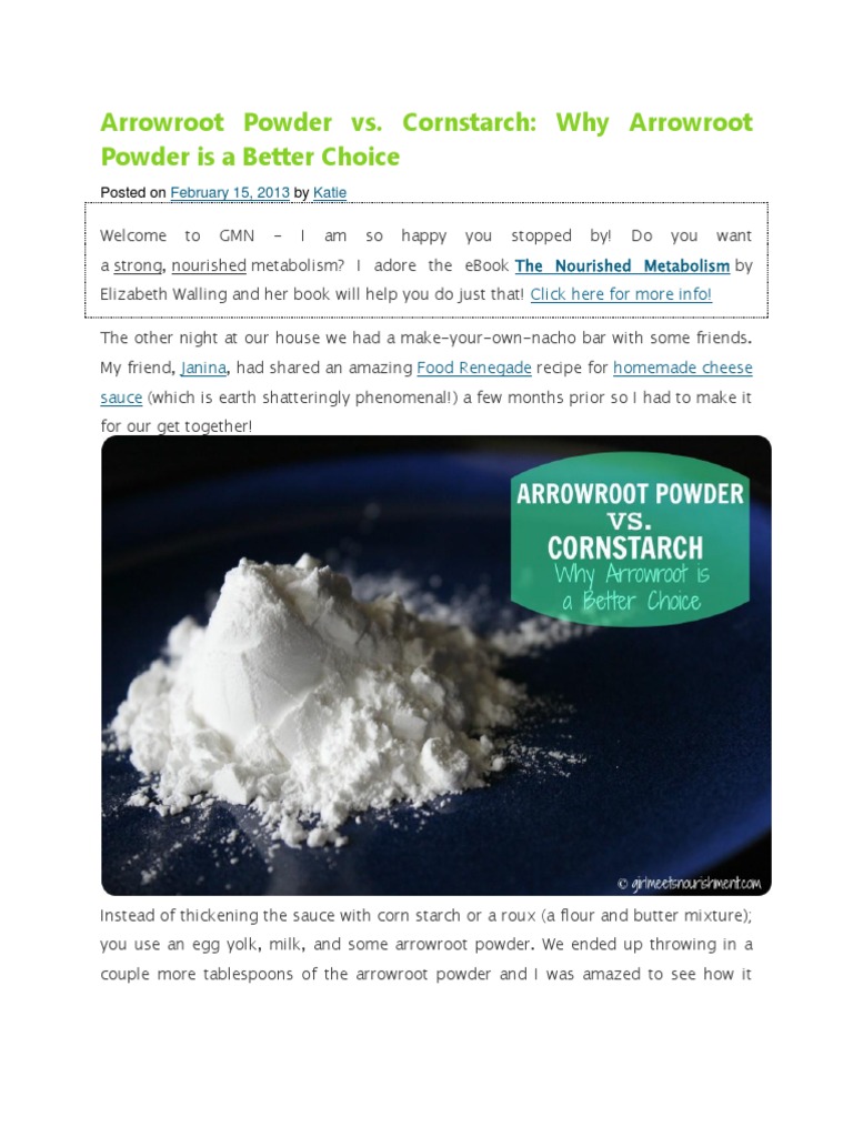 Arrowroot Powder vs. Cornstarch: Why Arrowroot Powder Is A Better ...