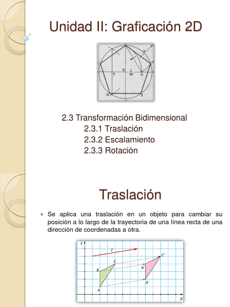 Unidad II - Graficación 2D - 2.3 Transformacion Bidimensional | PDF