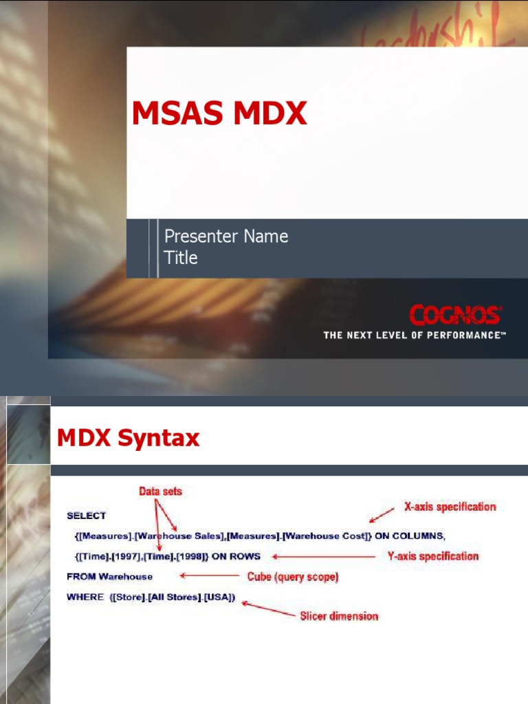 Msas MDX: Presenter Name Title | Download Free PDF | Data Management ...