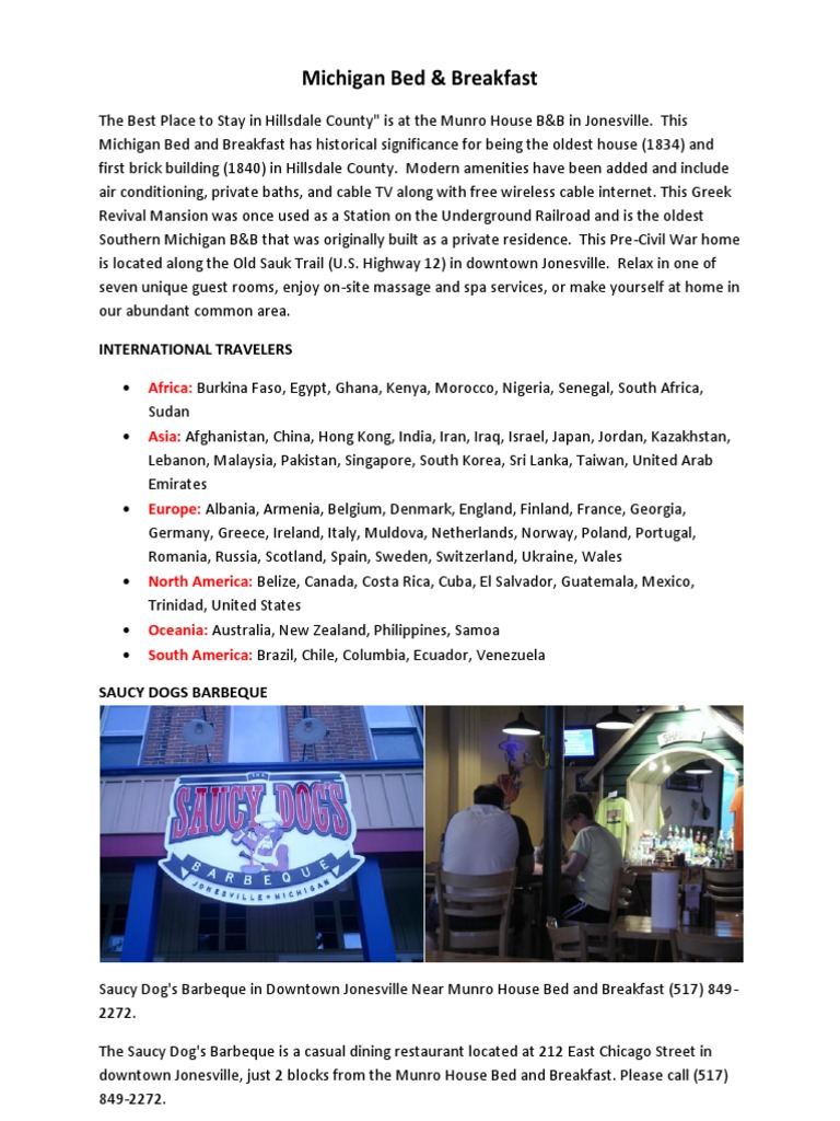 Michigan Bed & Breakfast | PDF | Sports & Recreation