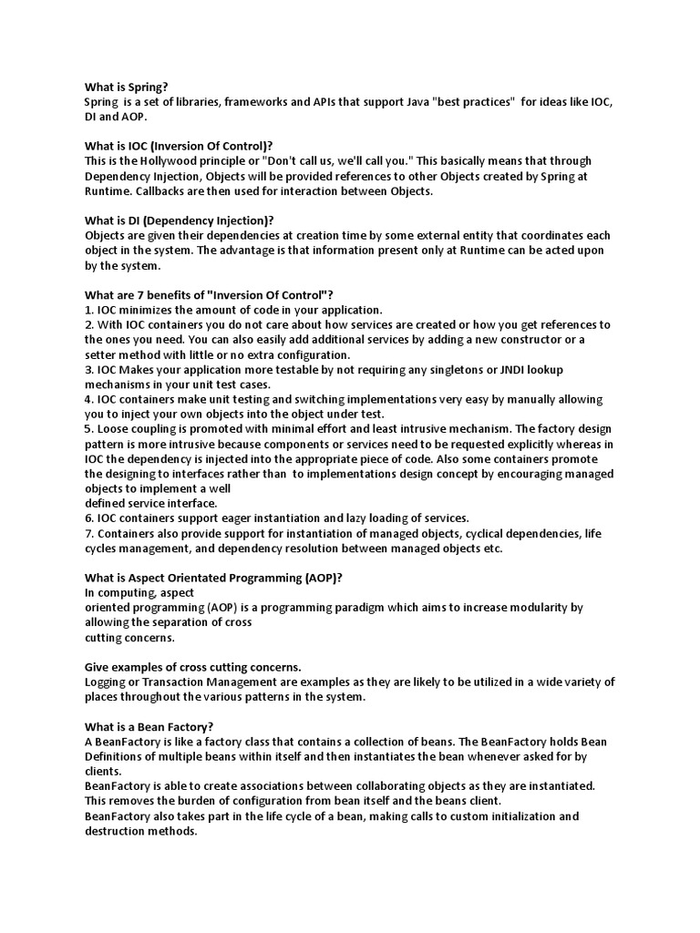 What Is Spring Download Free Pdf Spring Framework Application Programming Interface
