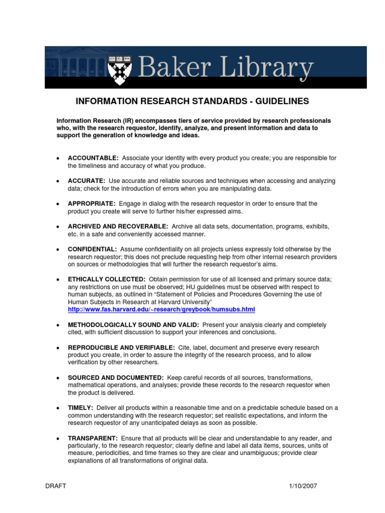 Information Research Standards Guidelines | PDF | Epistemology | Science