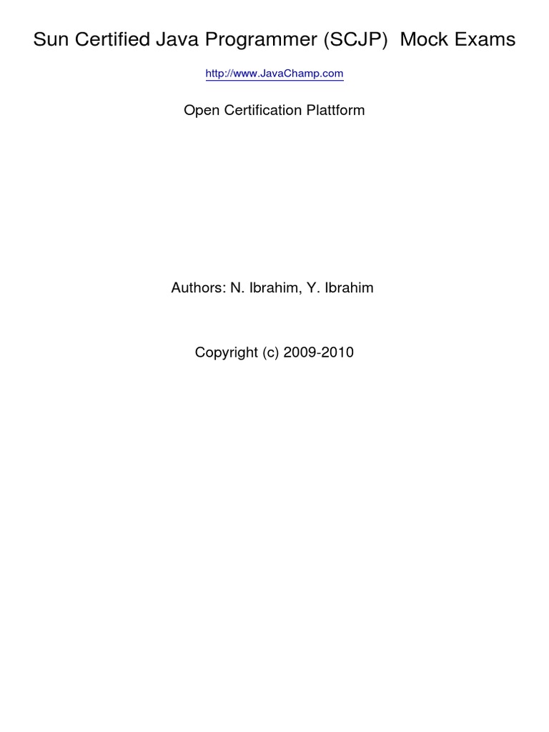 Sun Certified Java Programmer SCJP Exam | PDF