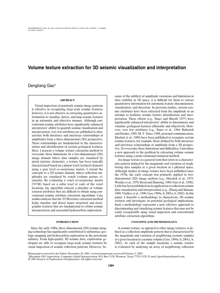 3D Seismic Texture Extraction Method | PDF | Reflection Seismology ...