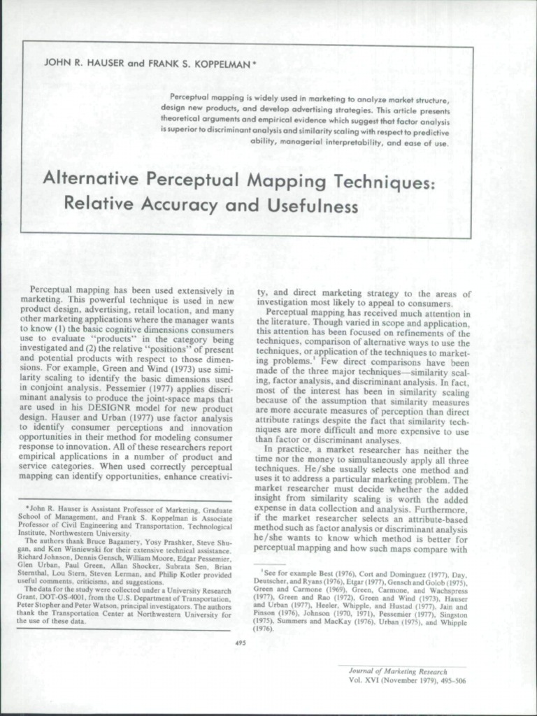 Alternative Perceptual Mapping Techniques: Relative Accuracy and ...