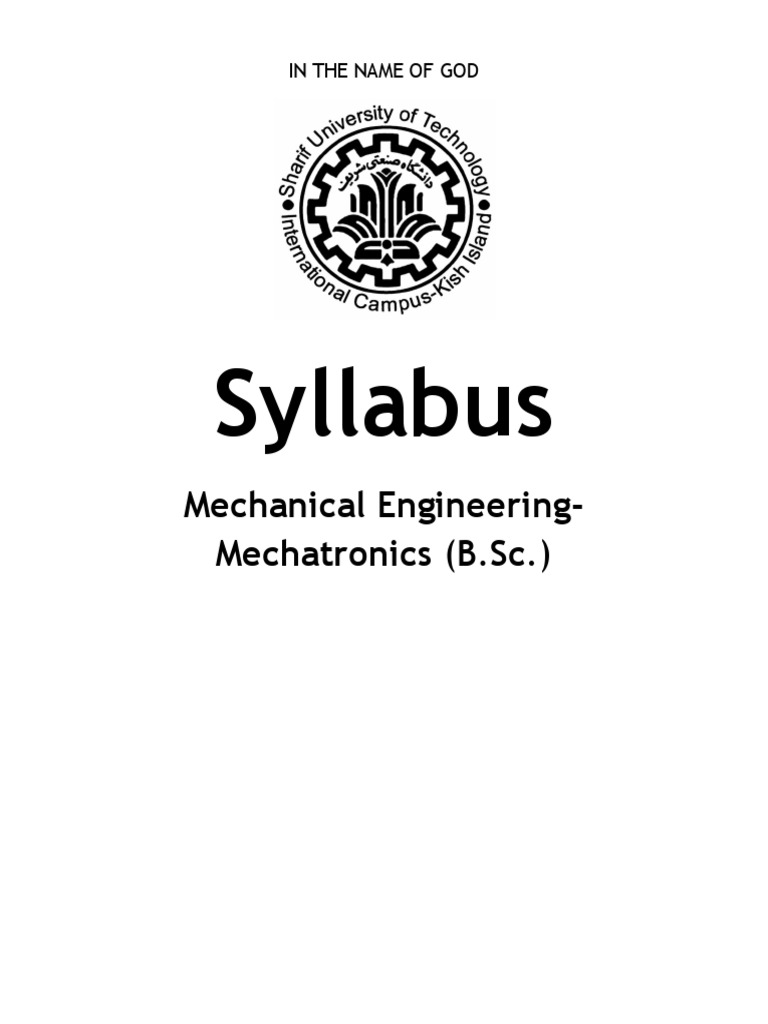 Mechatronics Eng BSC Syllabus | PDF | Microprocessor | Fluid Dynamics