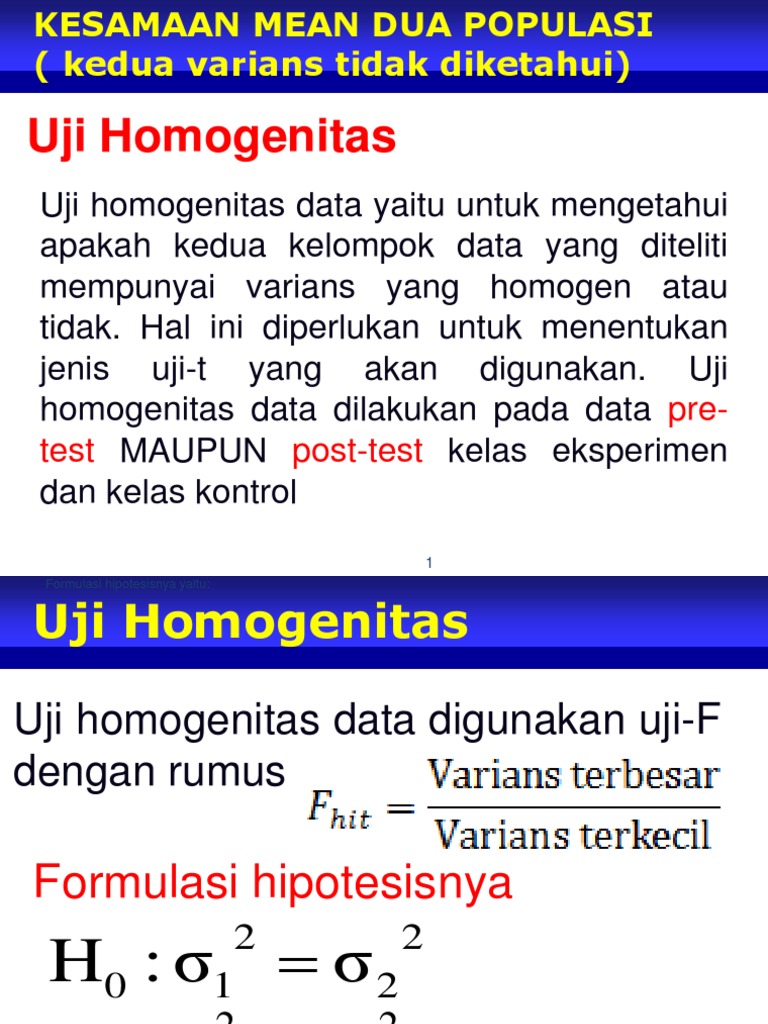 Uji Homogenitas | PDF