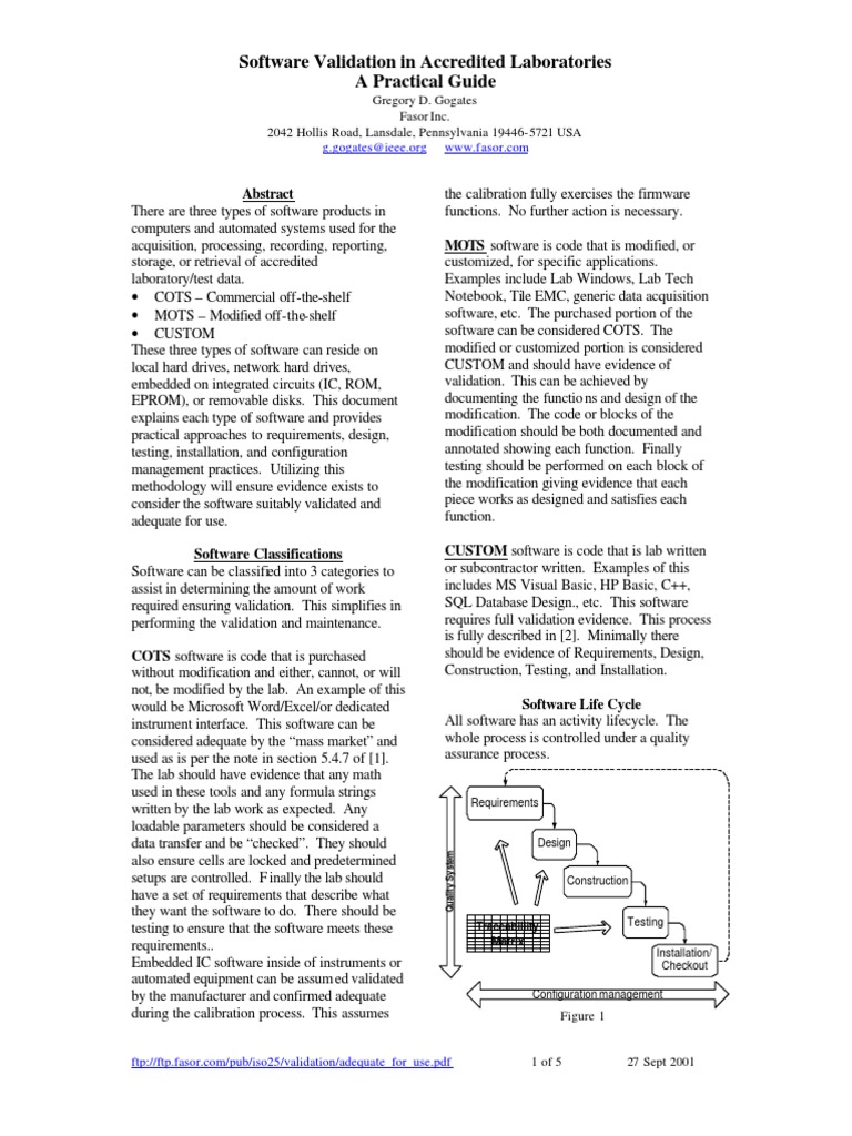 Software Validation in Accredited LaboratoriesA Practical Guide | PDF | Verification And ...