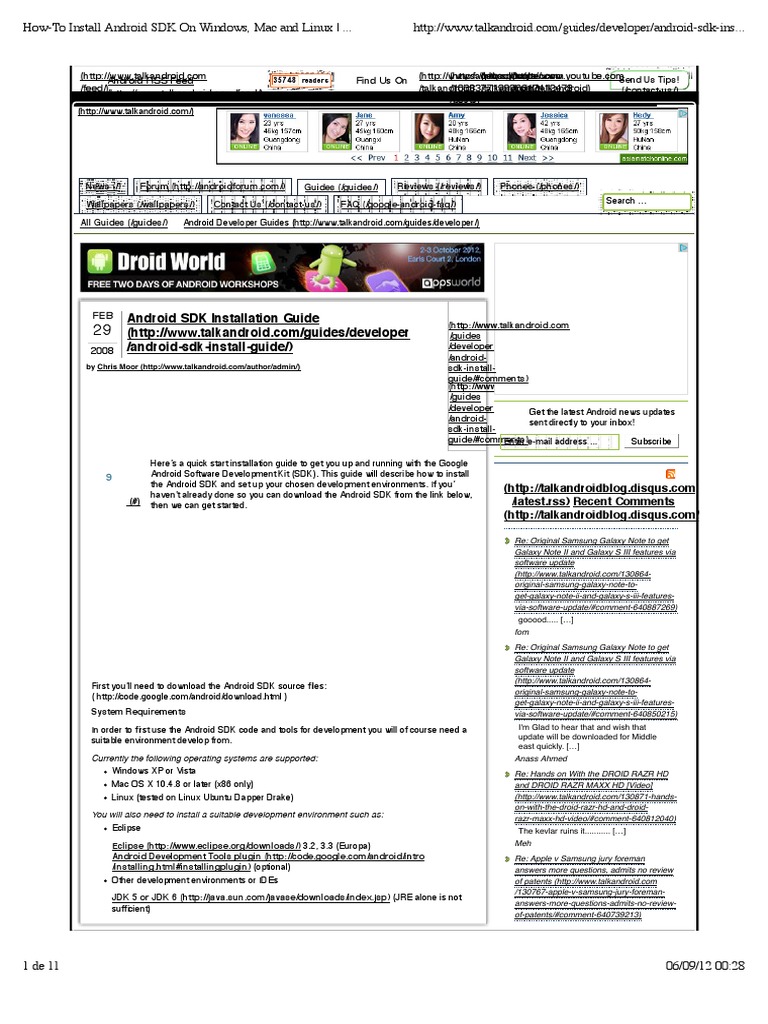 Eclipse - How-To Install Android SDK On Windows, Mac and Linux | PDF | Eclipse (Software ...
