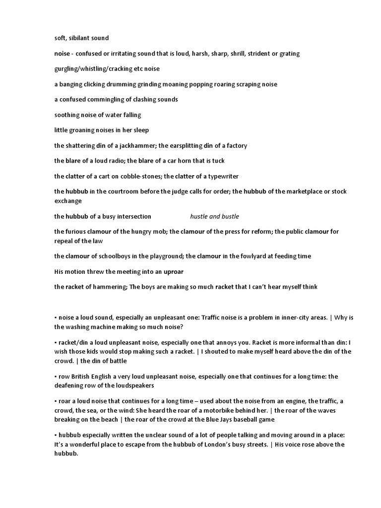 Noise - Confused or Irritating Sound That Is Loud, Harsh, Sharp, Shrill ...