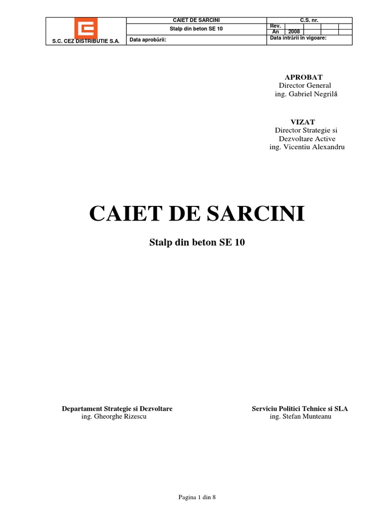 01 - Stalp Din Beton SE10 | PDF