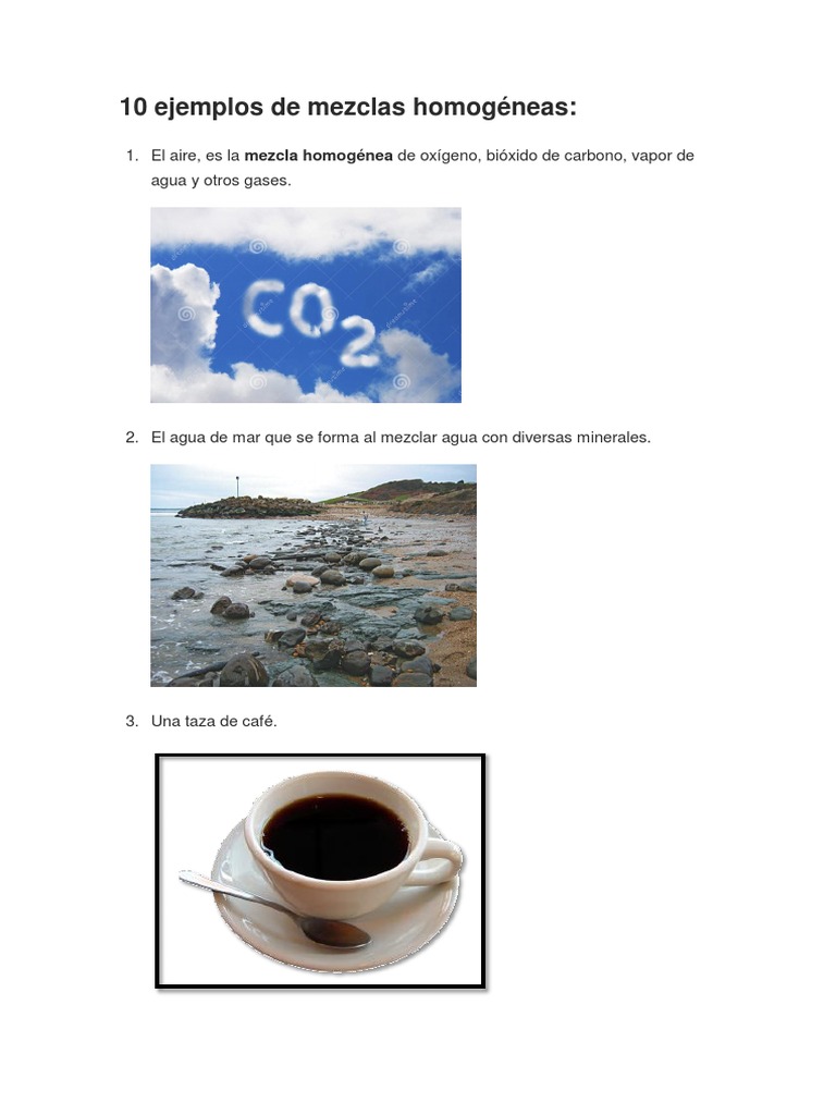 NANCY-10 Ejemplos de Mezclas Homogéneas | PDF | Cocina, comidas y vino