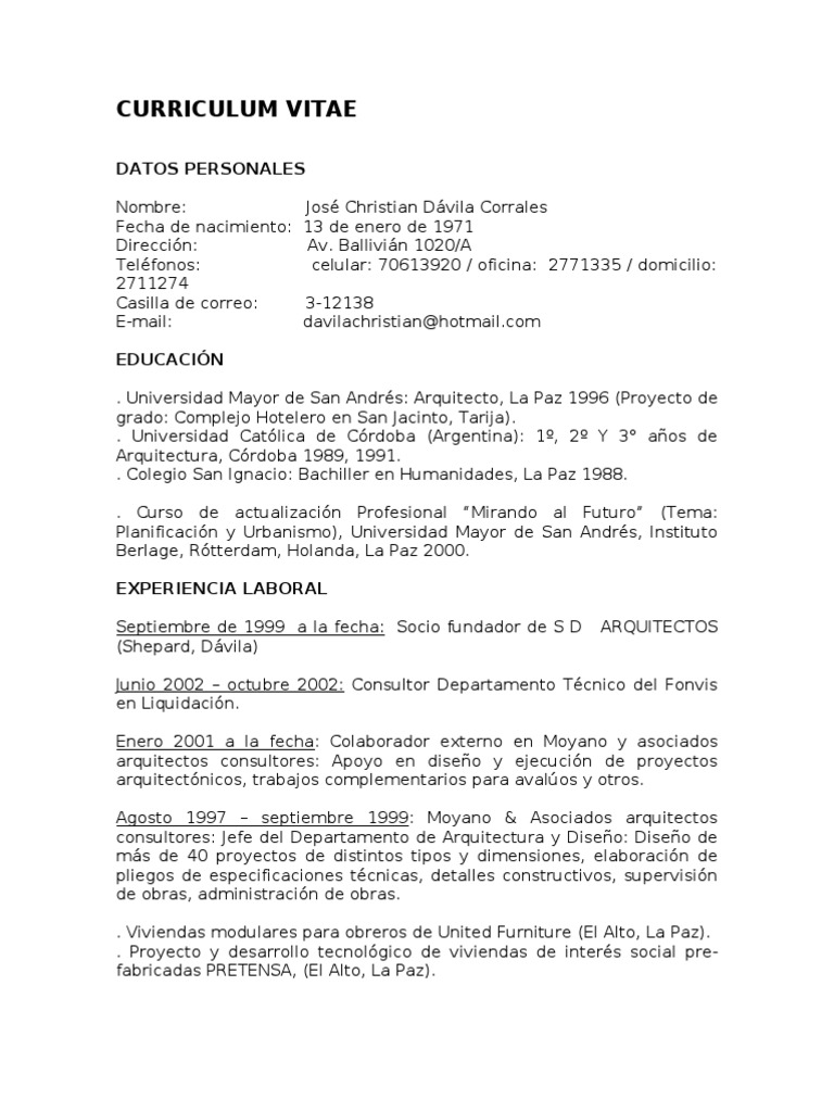 Curriculum Ultimo Chris | PDF