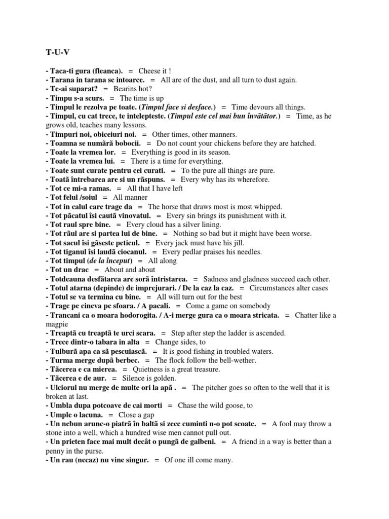 Expresii Engleza | PDF