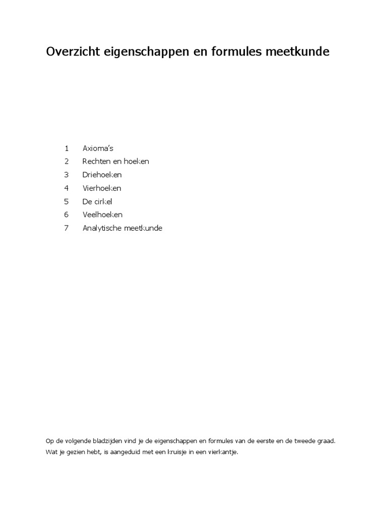 Meetkunde Formules PDF | PDF
