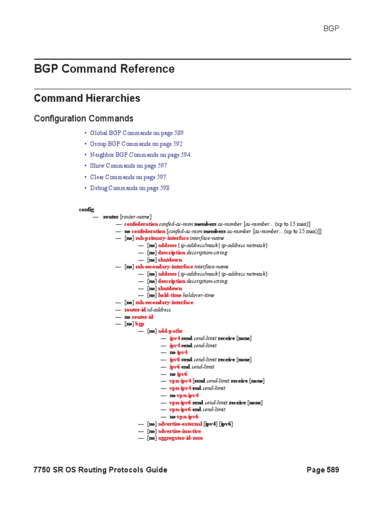 BGP Command Line Interface (Cli) Tree | Download Free PDF | I Pv6 | Ip Address
