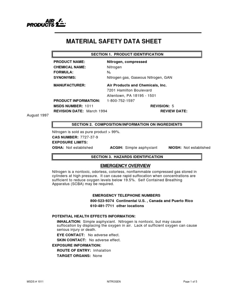 Material Safety Data Sheet | PDF | Dangerous Goods | Superfund