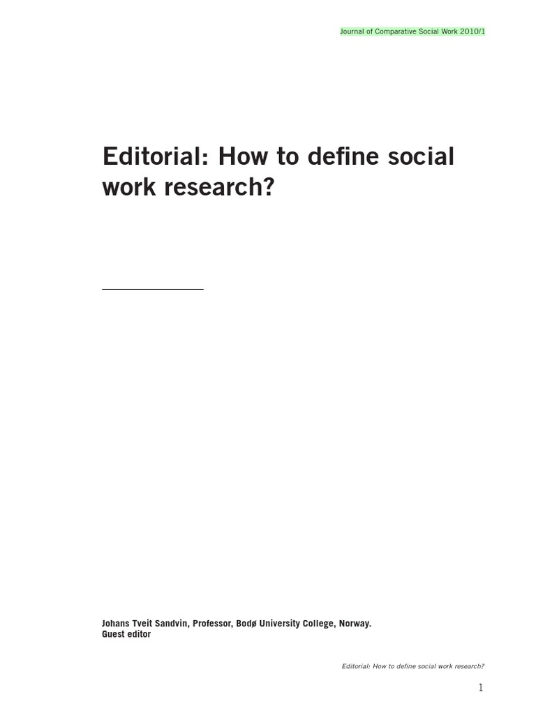 Defining Social Work Research | PDF | Social Science