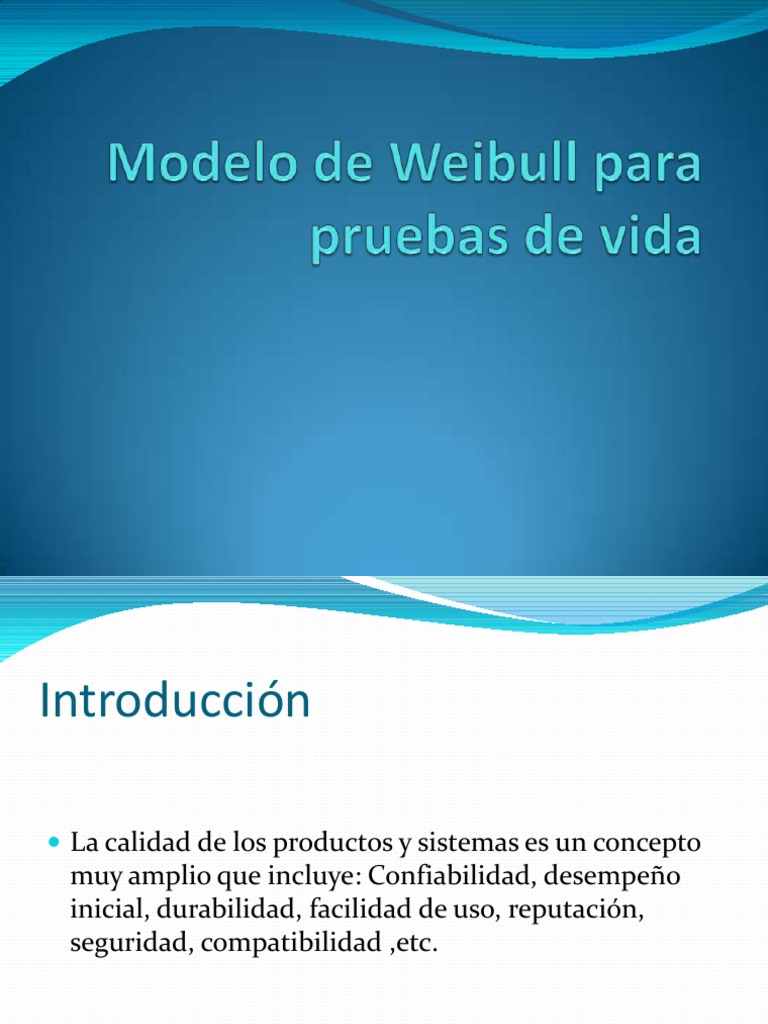 Modelo de Weibull Para Pruebas de Vida | Distribución de probabilidad ...