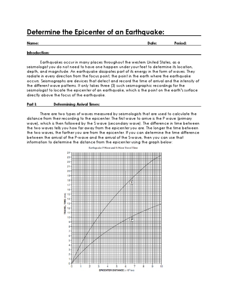 Determine The Epicenter of An Earthquake Lab | PDF | Seismology ...