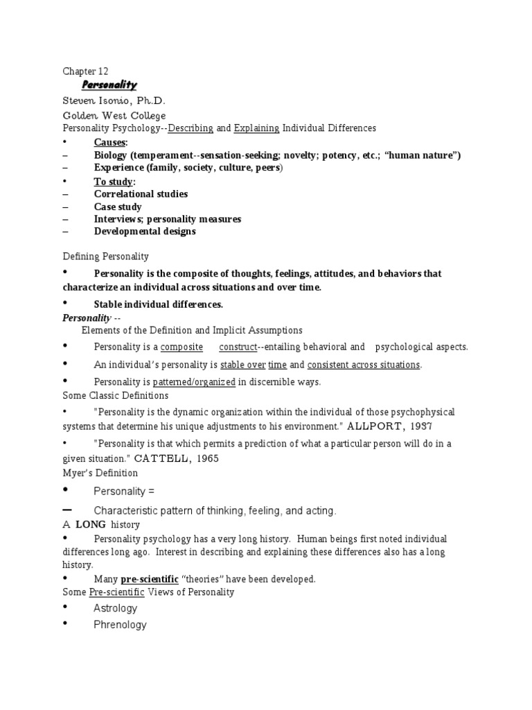 Theories of Personality of William Sheldon | PDF | Metaphysics Of Mind ...