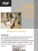 Ingreso y Egreso Del Paciente | PDF | Hospital | Enfermería