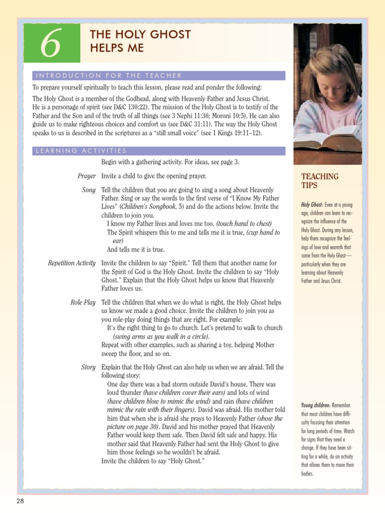 The Holy Ghost Helps Me: Introduction For The Teacher | PDF | God In ...