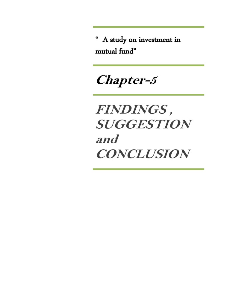 Findings Suggestions | PDF | Mutual Funds | Investing
