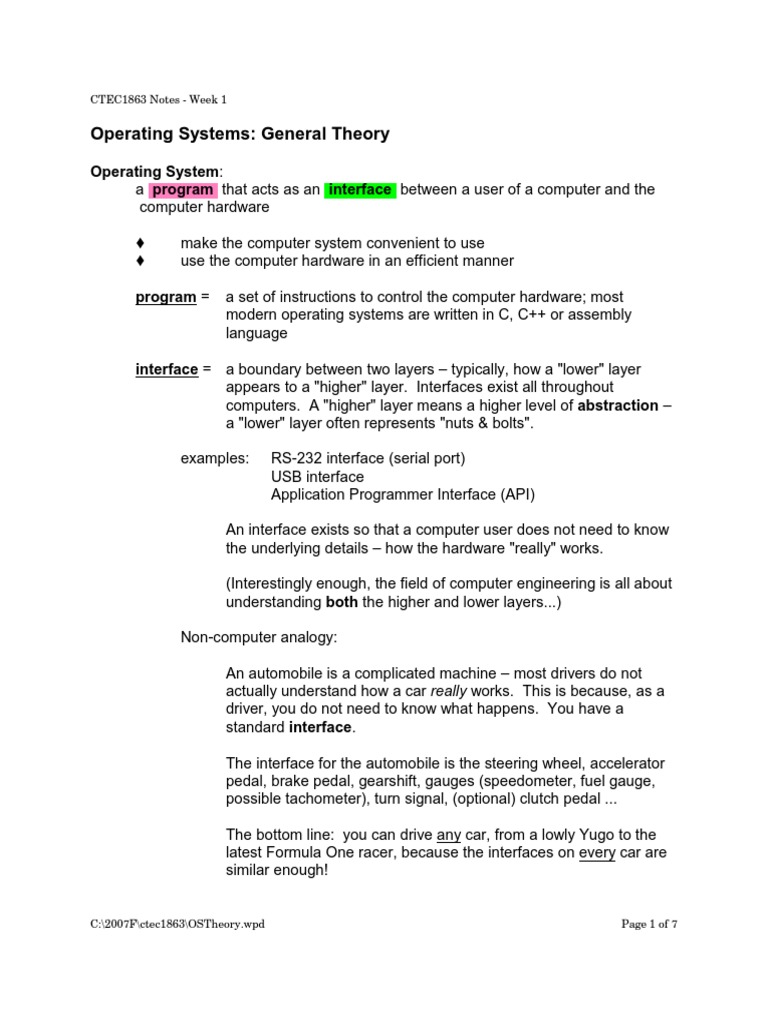 Os Theory | PDF | Operating System | Central Processing Unit