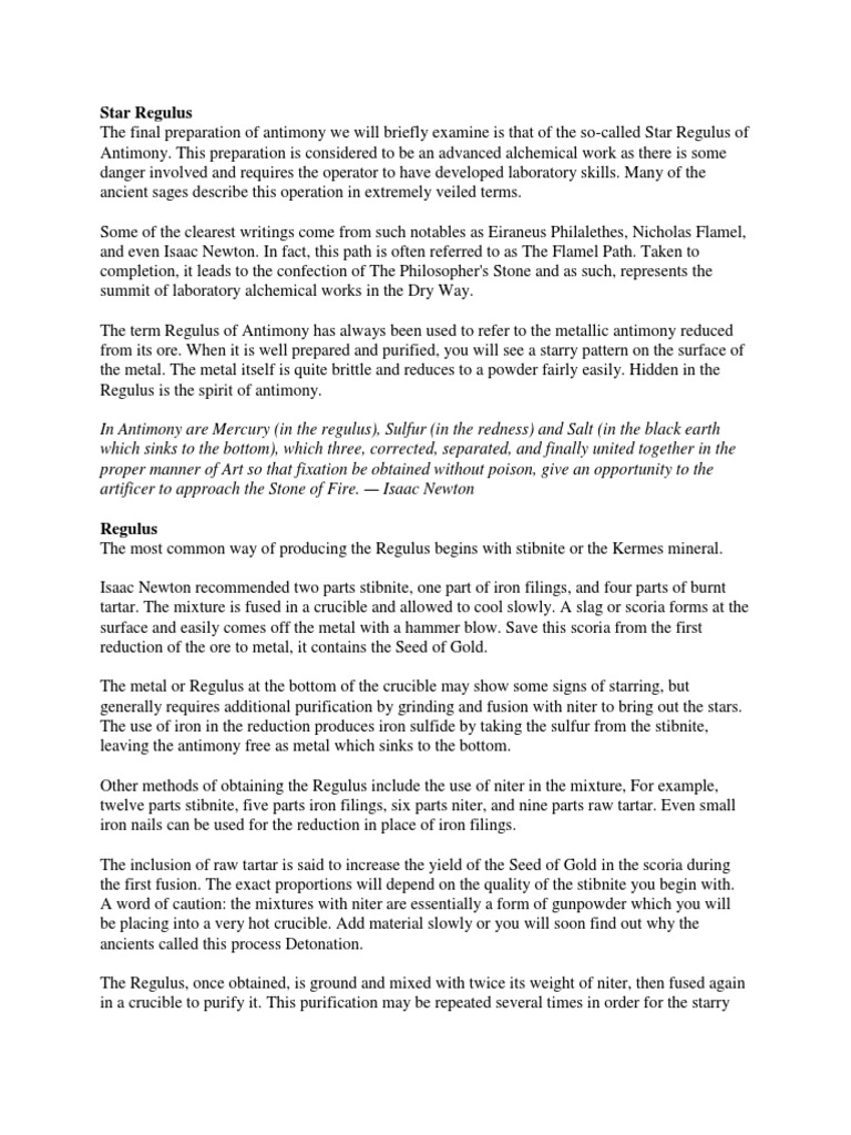 Star Regulus Antimony | PDF | Metals | Iron