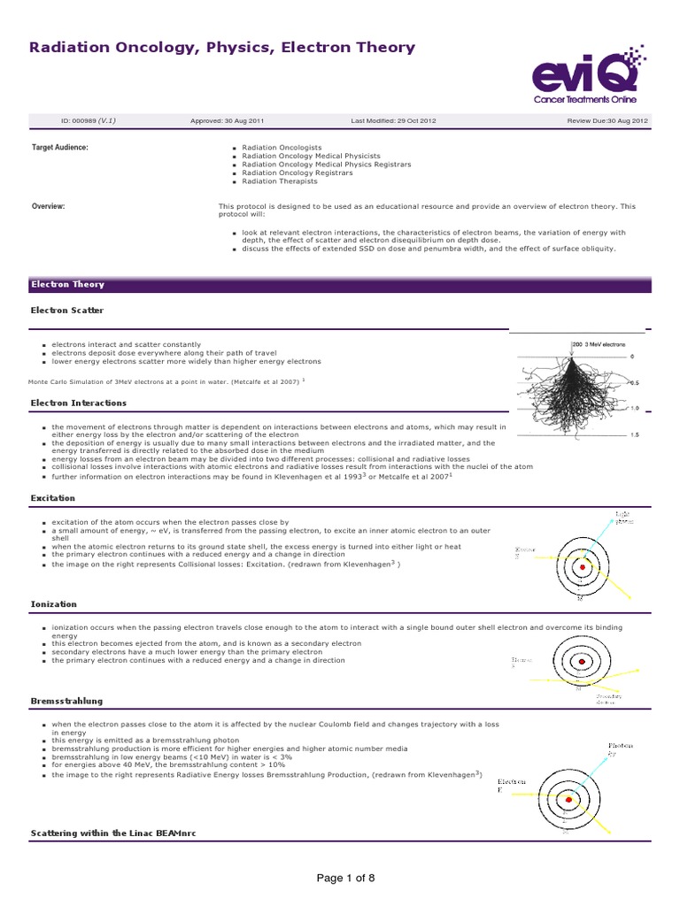 Physics Electron Theory | PDF | Electron | Radiation Therapy