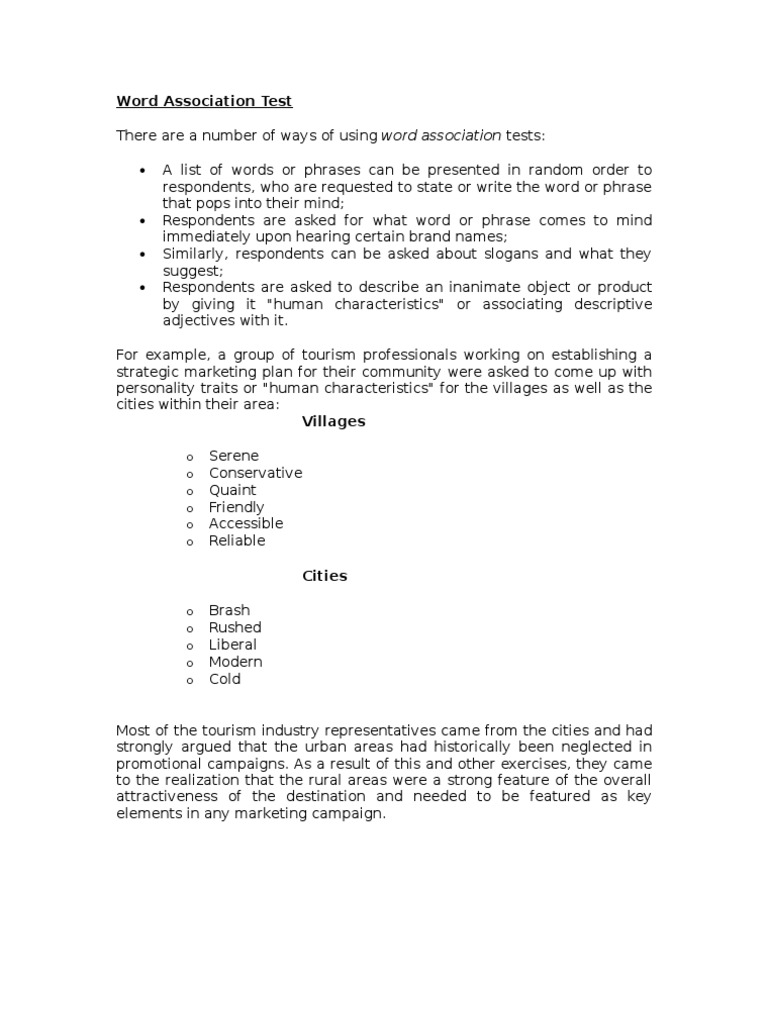 Word Association Test