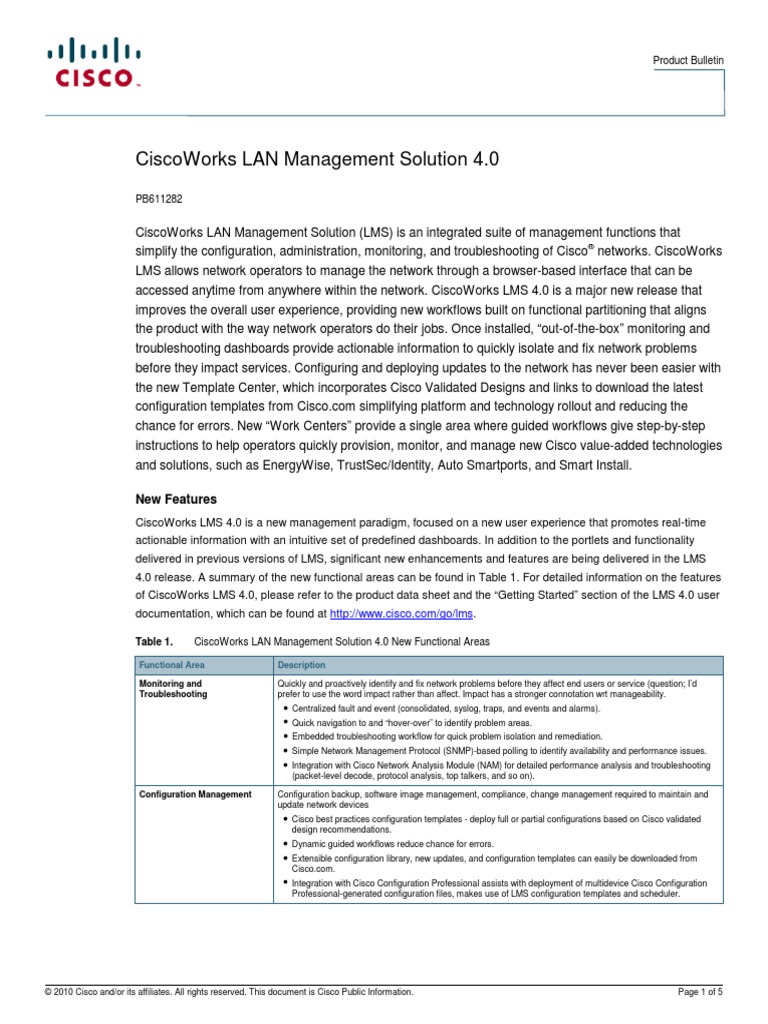 CiscoWorks LAN Management Solution 4.0 | PDF | Operating System | Cisco ...