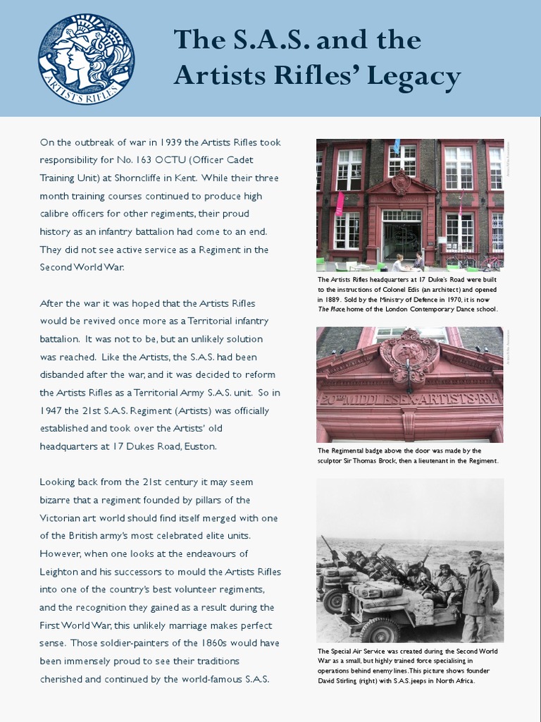 The SAS and The Artists Rifles Legacy | PDF | Special Air Service ...