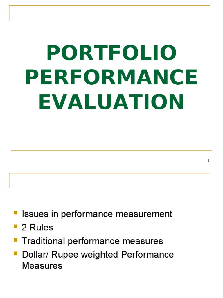 Portfolio Performance Evaluation Guide | PDF | Capital Asset Pricing ...