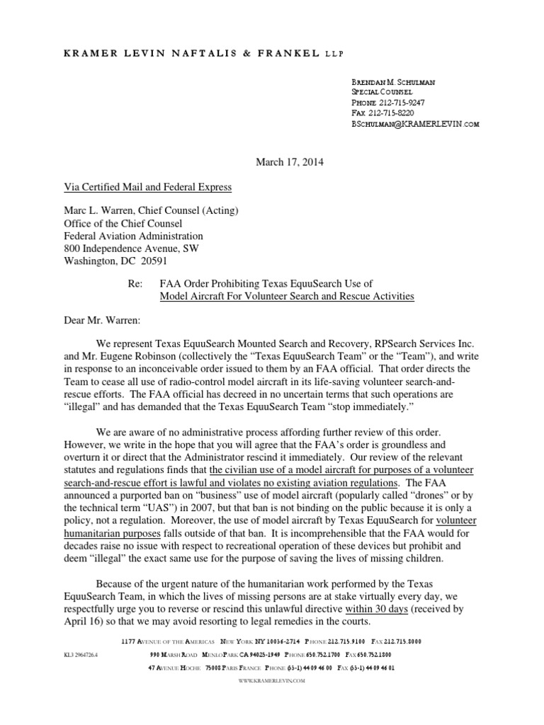 TES Letter | Air Traffic Control | Federal Aviation Administration