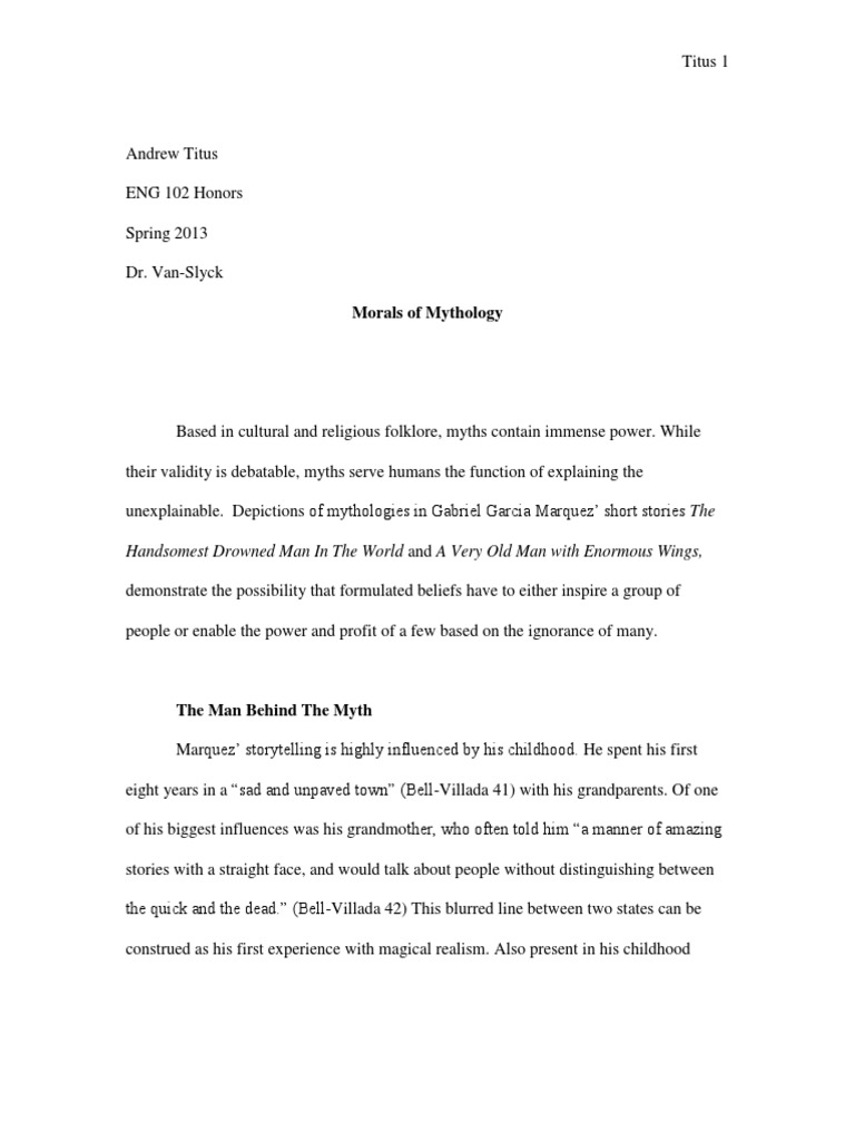 Depictions of Mythologies in Gabriel Garcia Marquez' Short Stories The ...