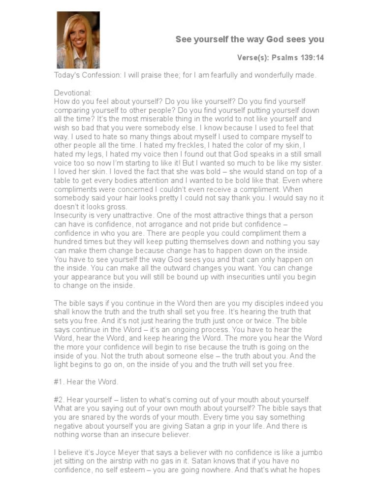 See Yourself The Way God Sees You | PDF