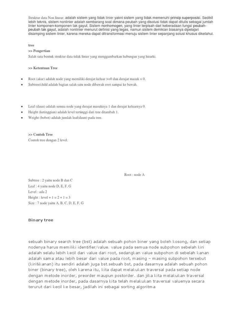Struktur Data Non Linear Dan Linear | PDF | Metode & Bahan Ajar | Komputer