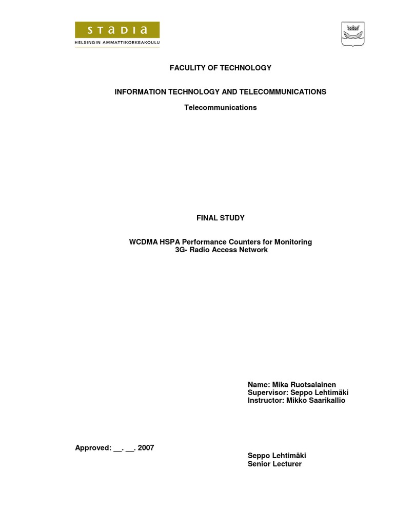 9.WCDMA HSPA Performance Counters For Monitoring | PDF