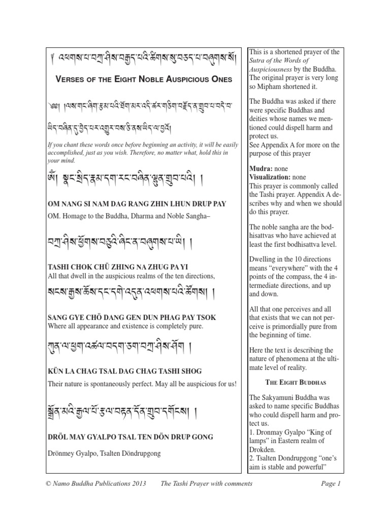 1 +Condensed+PDF+of+Tashi+Prayer | PDF | Nāstika | Schools Of Buddhism