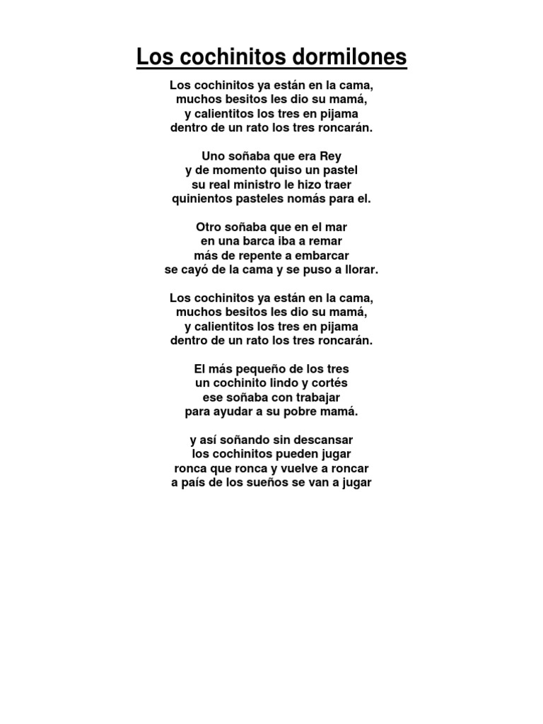 Los Cochinitos Dormilones | PDF